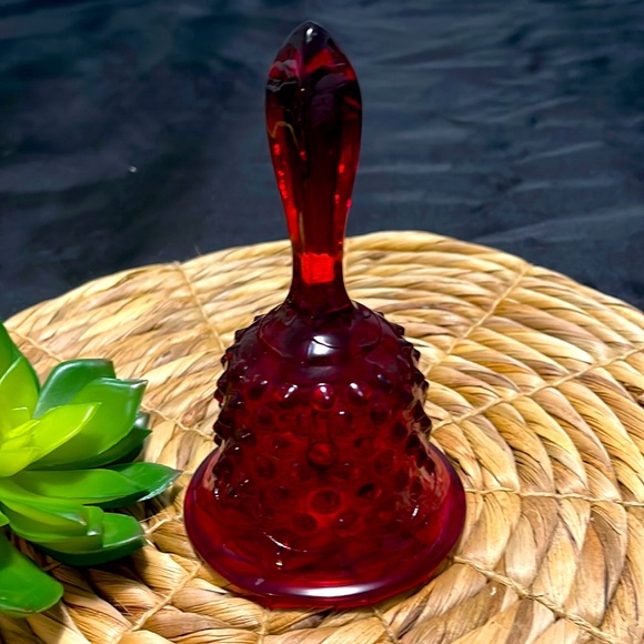 Accents | Fenton Ruby Red Hobnail Patterned Glass Hand Bell | Poshmark
